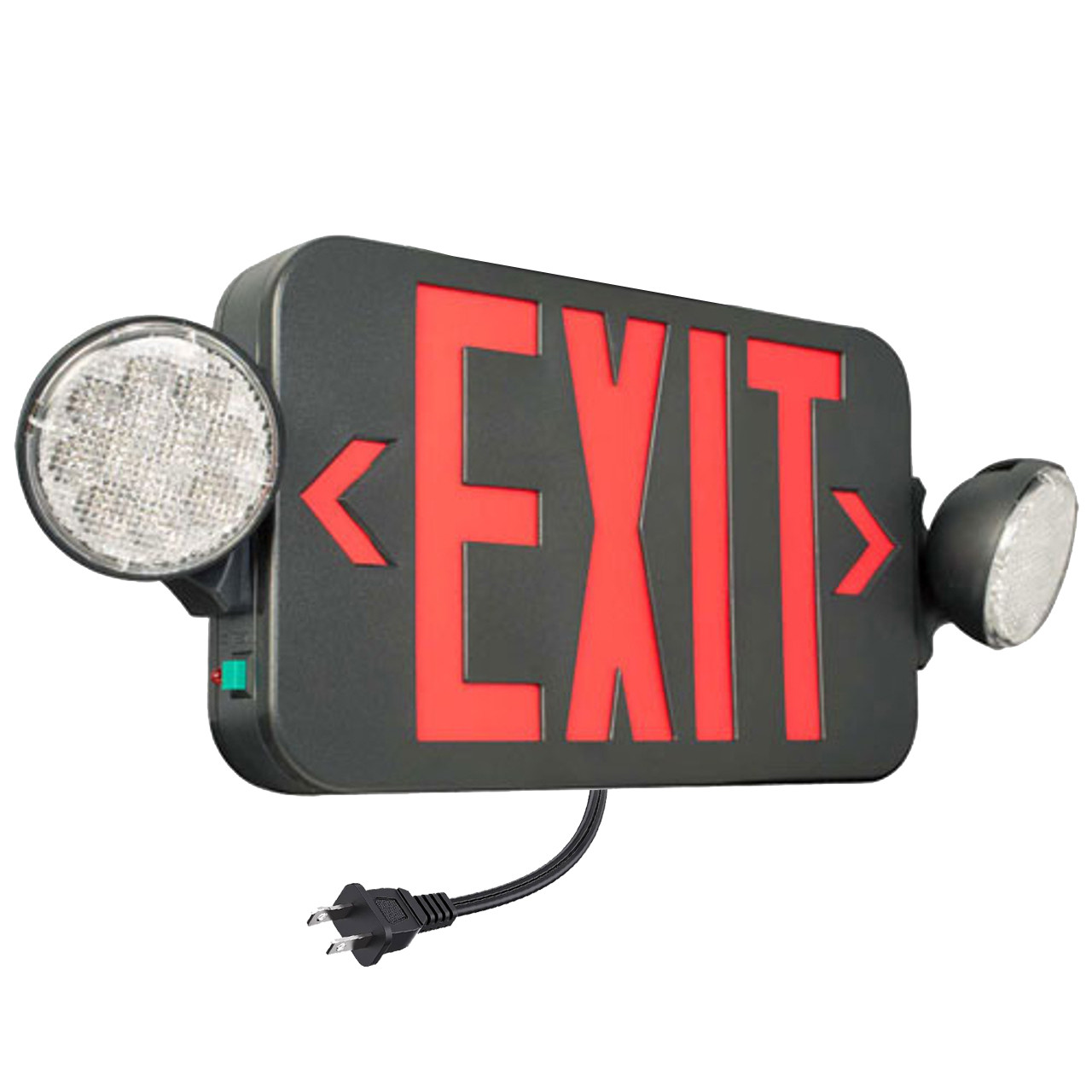 Black Plug-In Exit Sign Combo