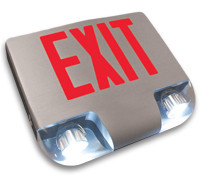 Aluminum Exit Combo Red LED with Emergency Lights