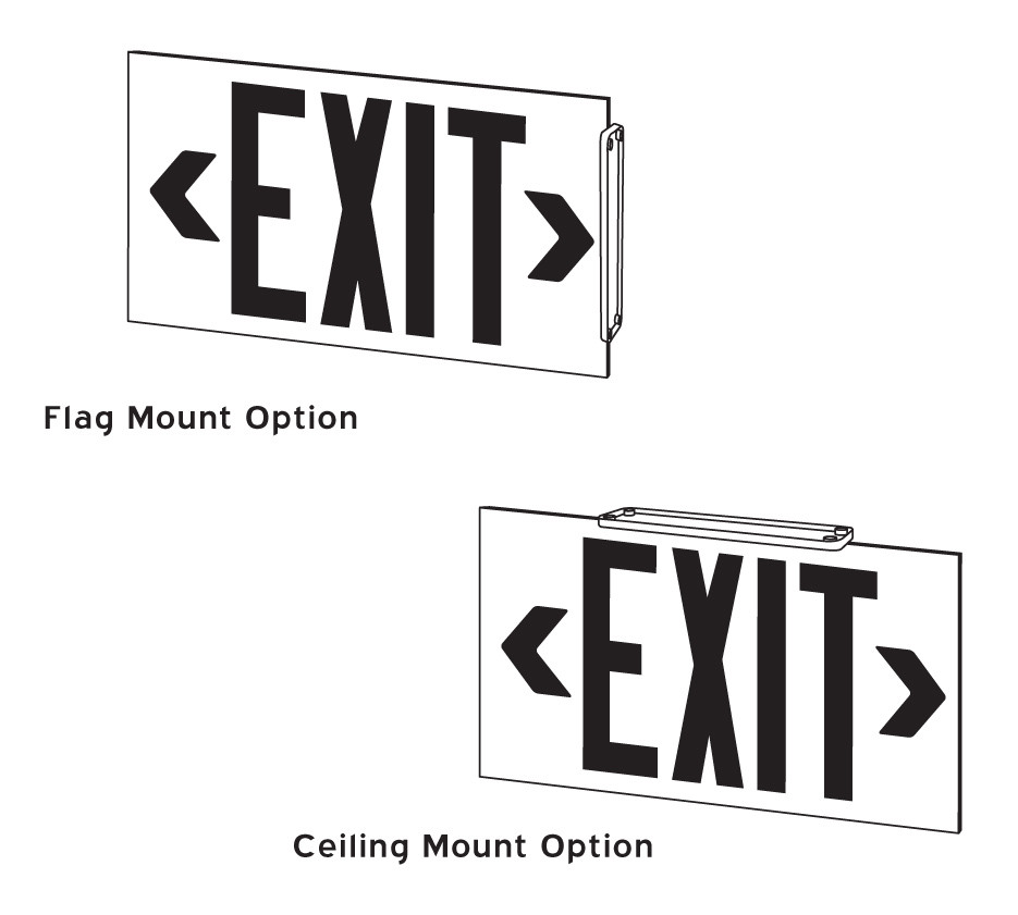100' Outdoor Photoluminescent Exit Sign with Red Background