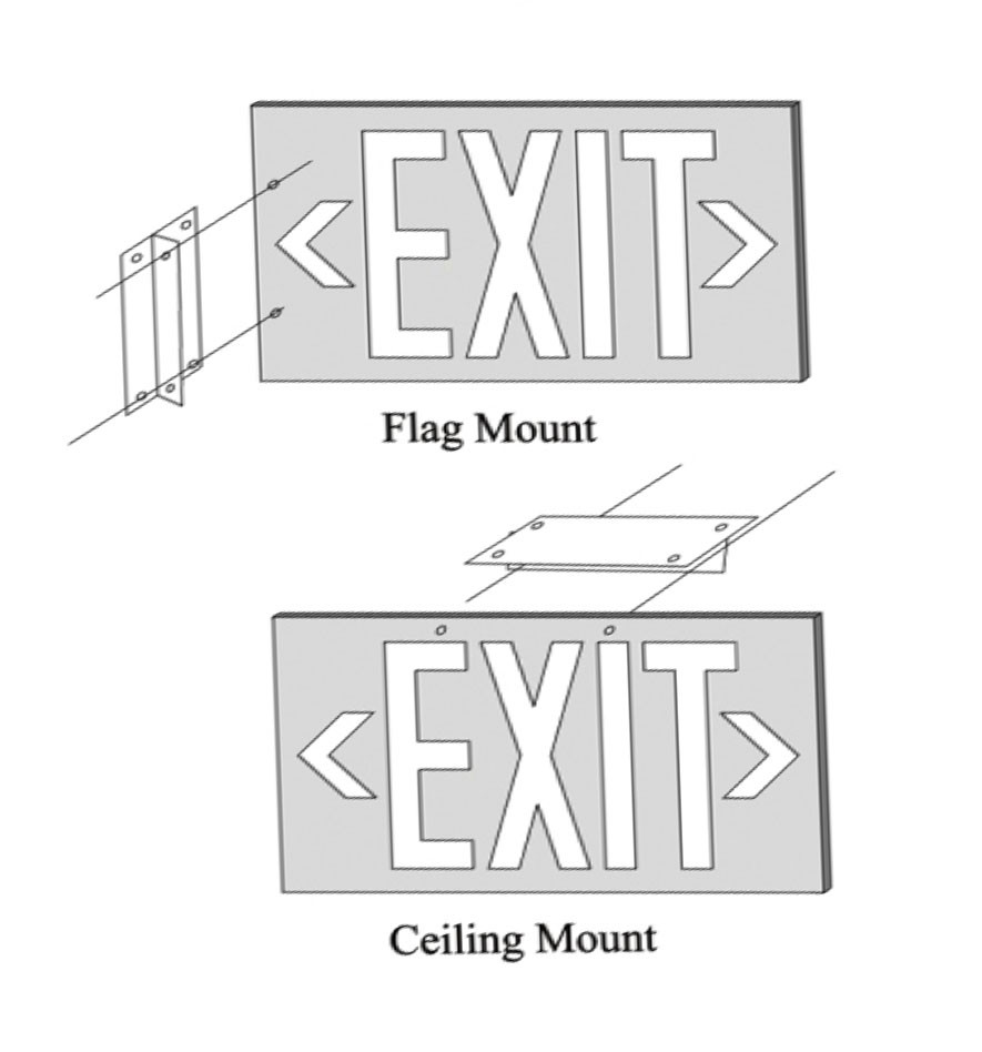 75' Photoluminescent Exit Sign with Black Background