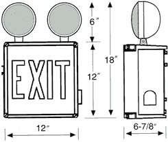 New York City Wet Location Exit Sign Combo