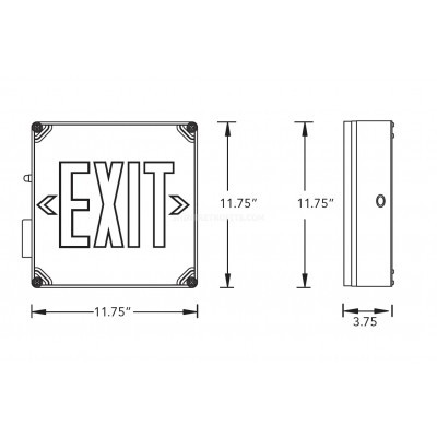 Cold Weather Exit Sign with Green Letters