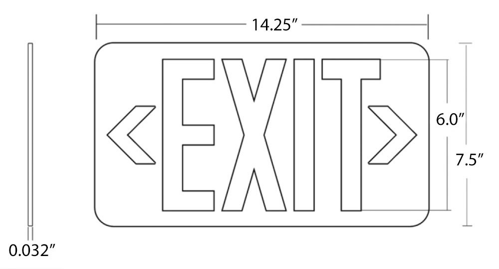 Photoluminescent Exit Sign with Black Background