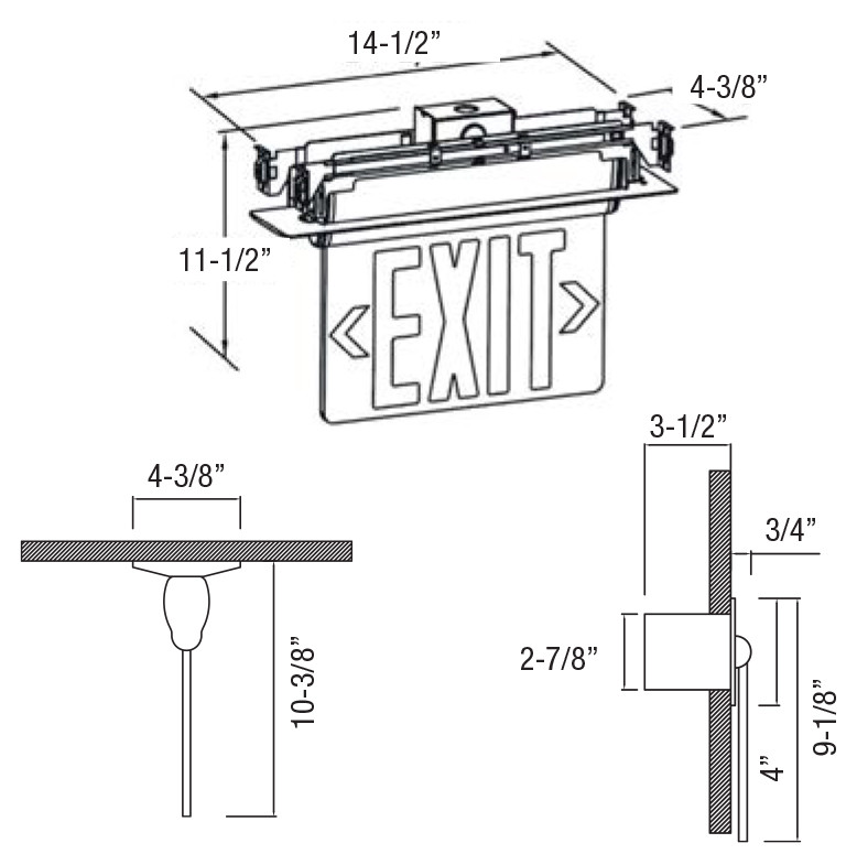 Adjustable New York City Edge Lit Exit Sign