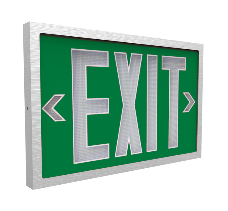 Green Self Luminous Tritium Exit Sign with Aluminum Frame