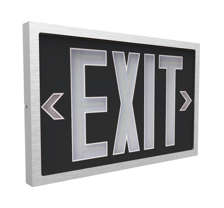 Black Self Luminous Tritium Exit Sign with Aluminum Frame