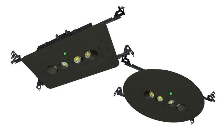 Black Recessed LED Emergency Light