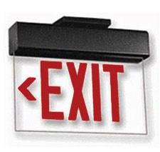 Architectural Edge Lit Exit Sign with Red Letters