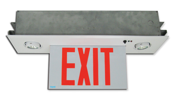 New York City Recessed Edge Lit Exit Sign Combo