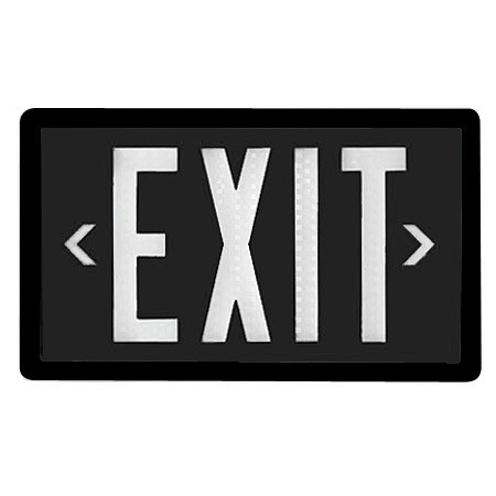 Black Self Luminous Exit Sign with Black Frame