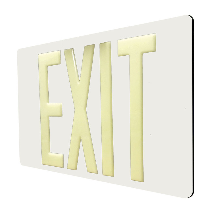75' Photoluminescent Exit Sign with White Background