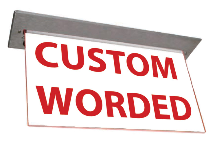 Recessed Edge Lit Exit Sign with Custom Wording