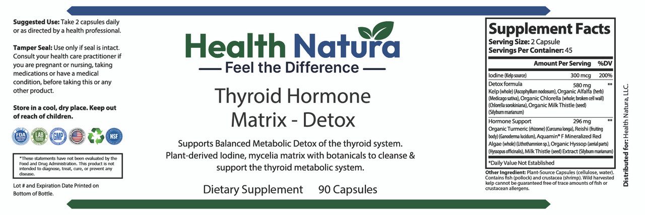 Thyroid Hormone Matrix Detox Formula Health Natura