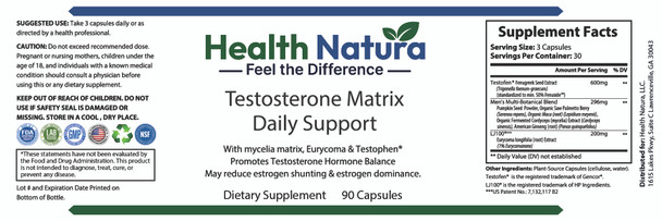 Testosterone Matrix Daily Support Health Natura