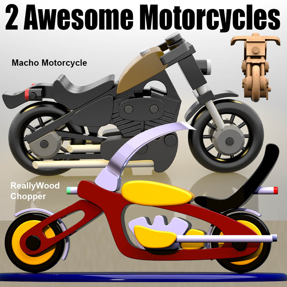 Scroll Saw Magic Macho Motorcycle + Reallywood Chopper