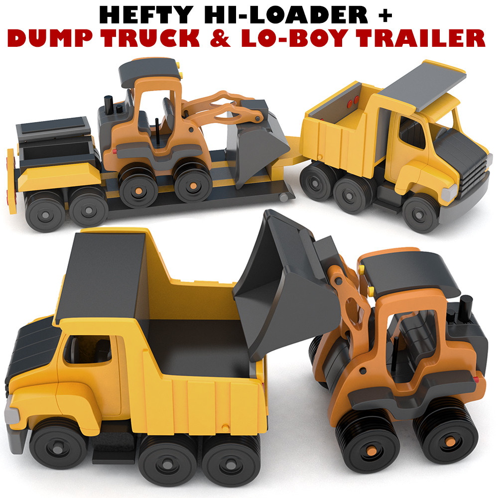 Scroll Saw Magic Hefty Hi-Loader + Hefty Dump Truck & Lo-Boy Trailer ...