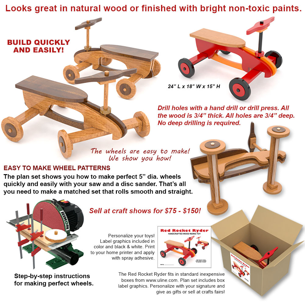 Quick & Easy Red Rocket Ryder Wood Toy Plans