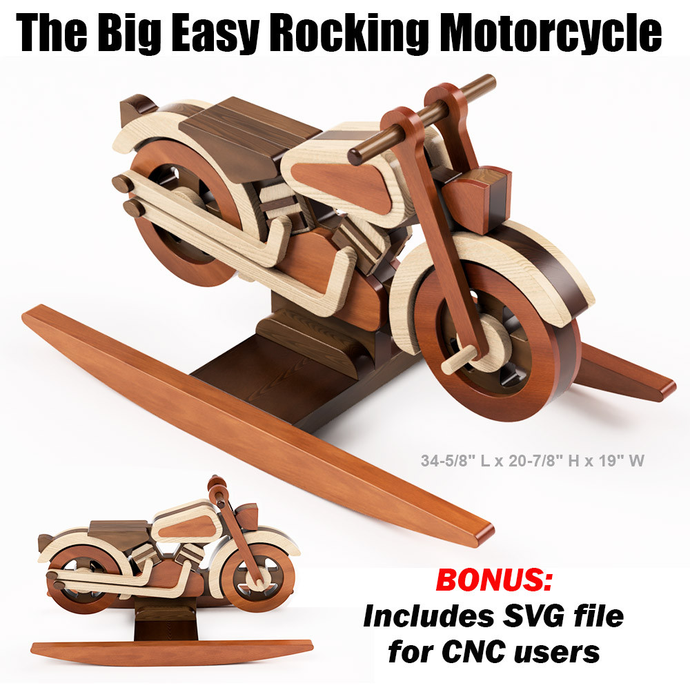 The Big Easy Rocking Motorcycle Wood Toy Plans