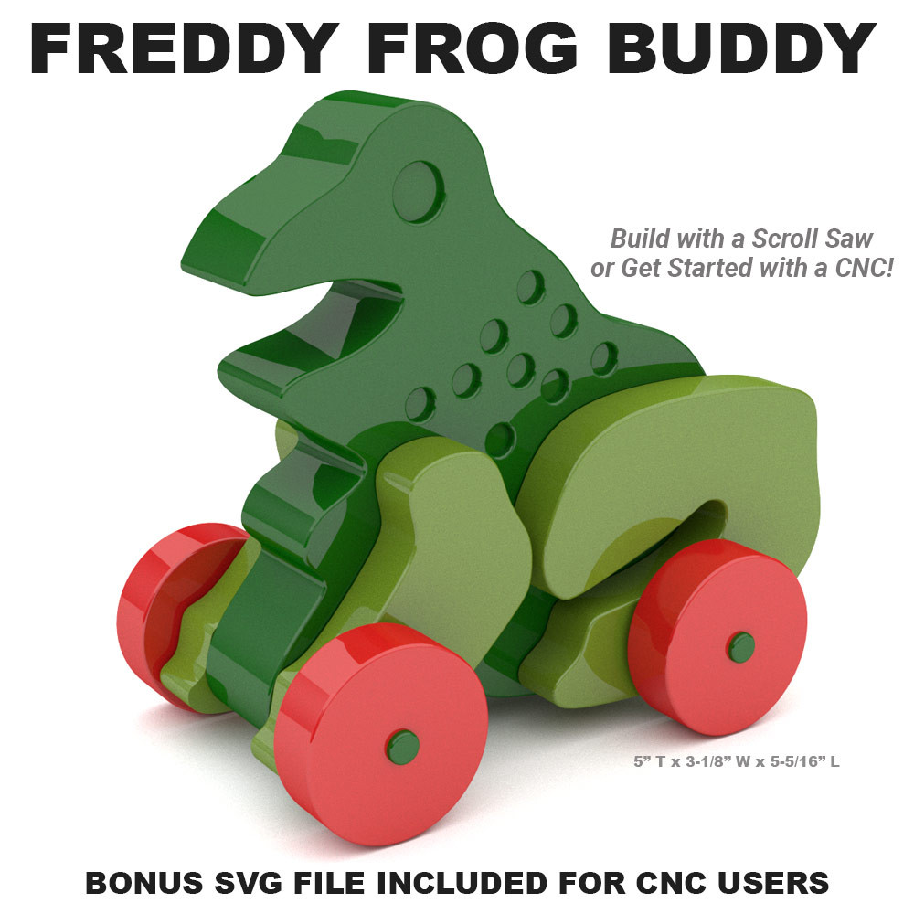 Freddy Frog Buddy Wood Toy Plans (PDF Download + SVG File)