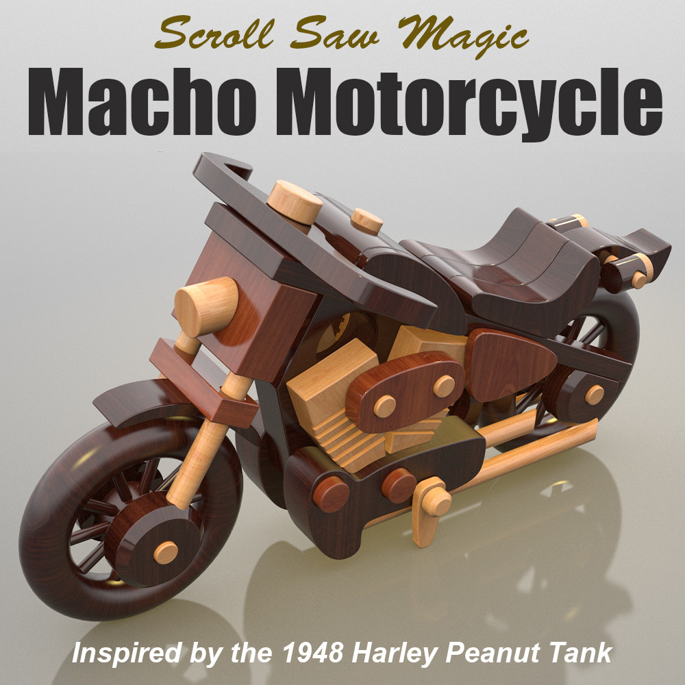 Scroll Saw Magic Macho Motorcycle Wood Toy Plans (PDF Download)