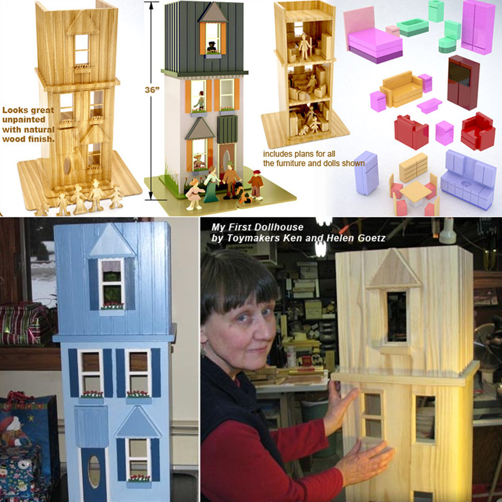 Toymakers Library of 4 Charming Doll Houses Wood Toy Plans