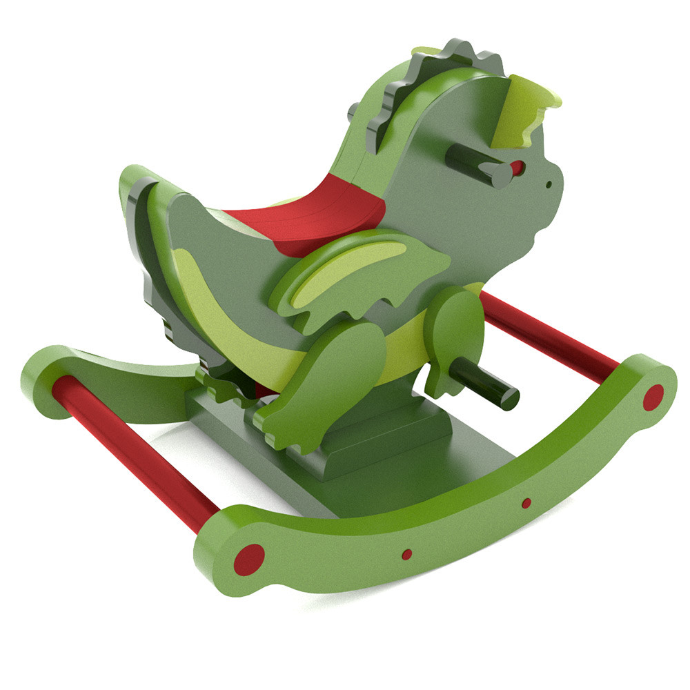 Puff the Rocking Dragon Wood Toy Plans (PDF Download + SVG File)