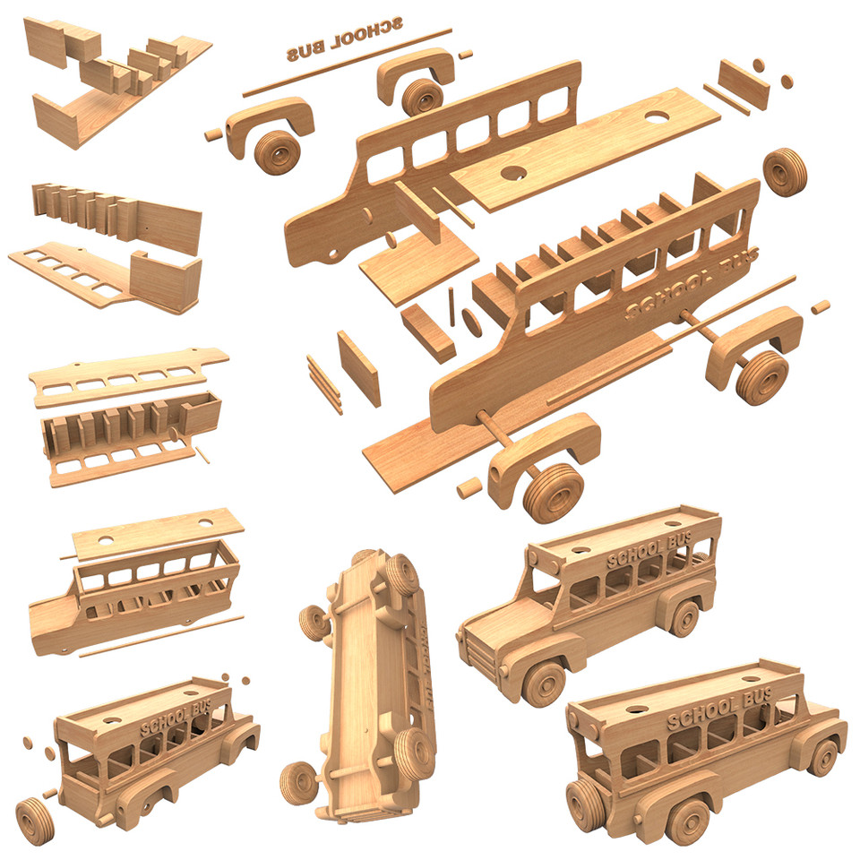 Super Simple My Friendly School Bus Wood Toy Plans