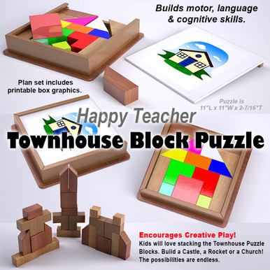 Happy Teacher Townhouse Block Puzzle Wood Toy Plans