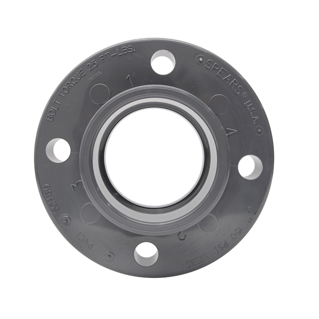 Sch80 PVC Full Face Flange ANSI 150 SOC - Waterworks