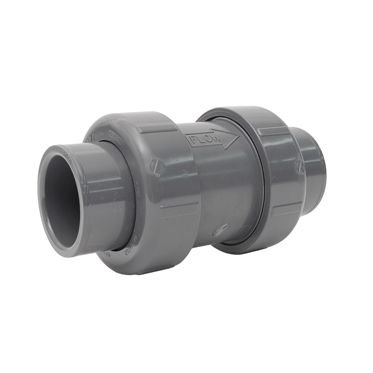 Sch80 PVC TU 2000 Industrial Ball Check Valve SOC NPT PVC FKM - Waterworks