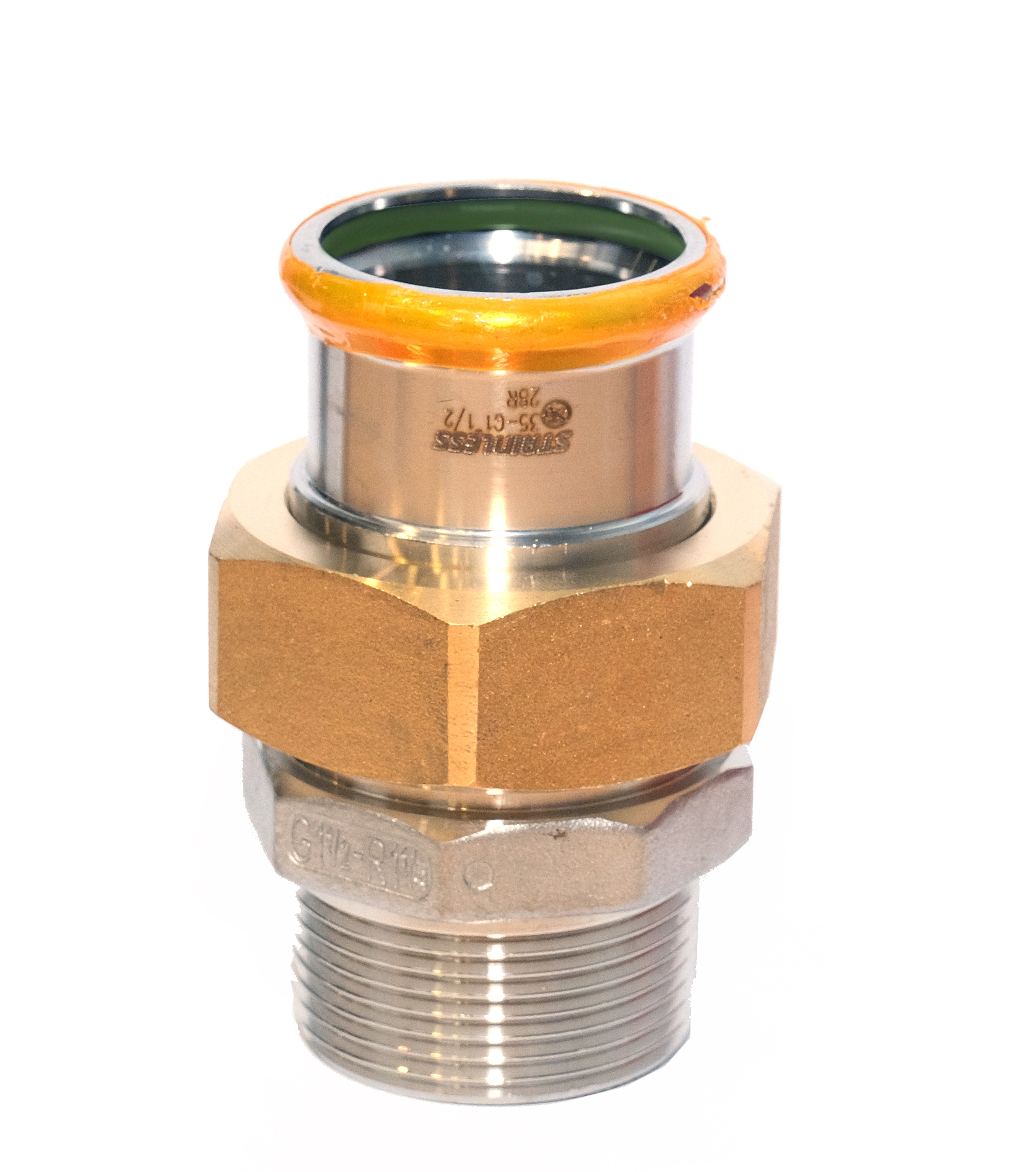 EUROPRESS 304L Stainless Steel BSP Male Adaptor Union Brass Nut Viton ...