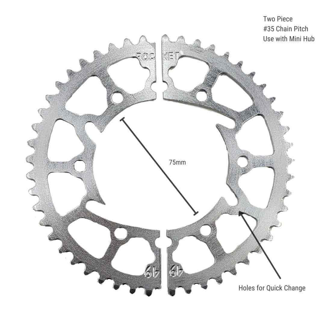 #35 Rocket Mini Sprocket - Two Piece Split | Franklin Kart