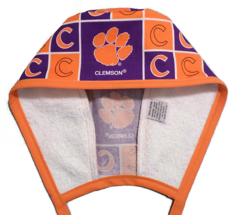Men's Clemson Tigers Squares Unlined Surgical Scrub Hat, Optional ...