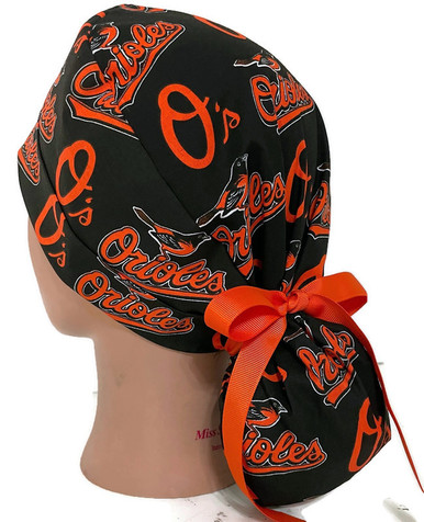 Women's Baltimore Orioles Ponytail Surgical Scrub Hat, 2 Styles ...