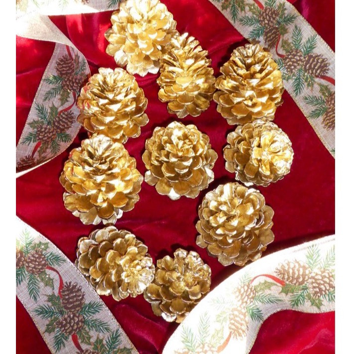 Gold Pine Cones For Sale | Christmas Decor Pine Cones