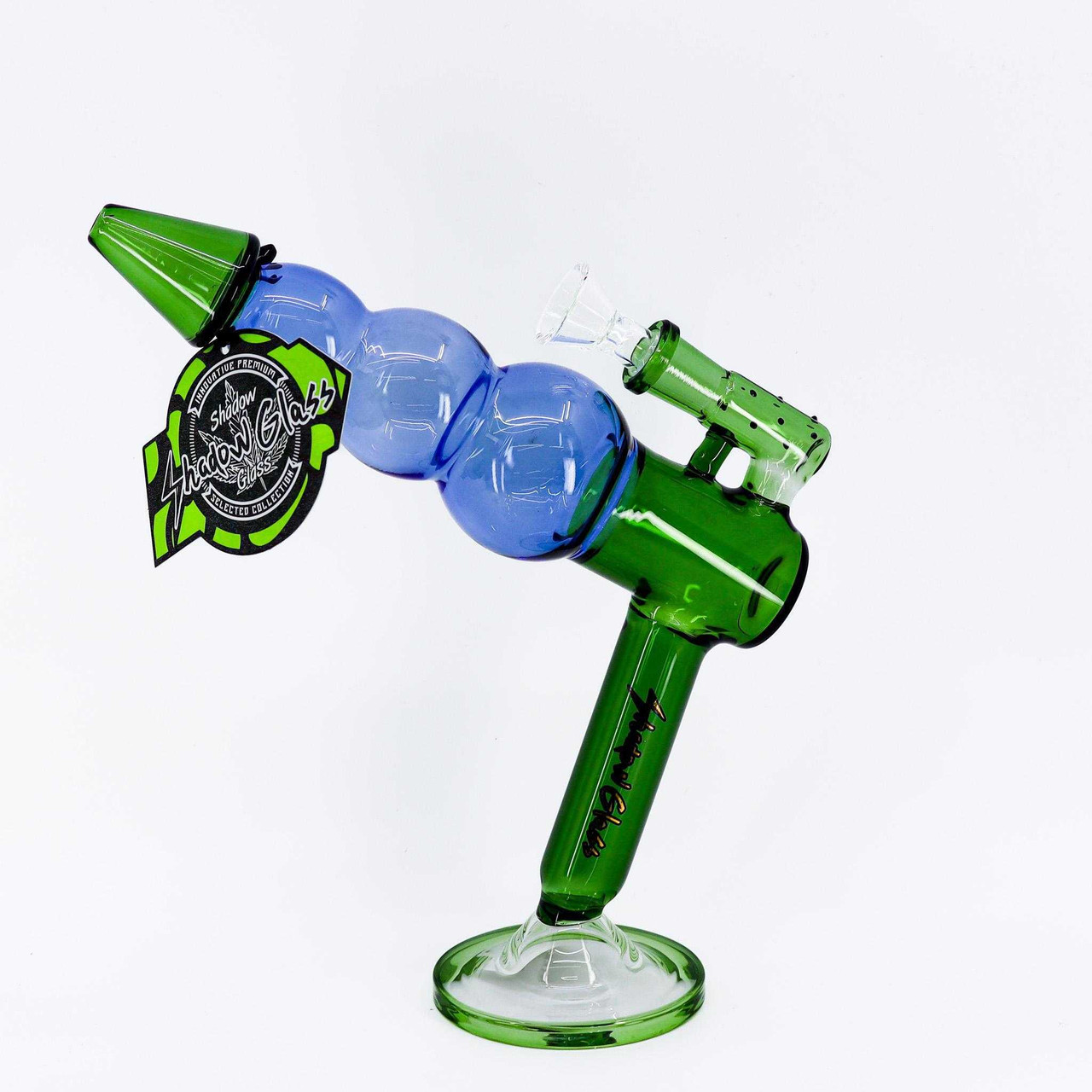 Shadow Glass Ray Gun Water Pipe - 8"
