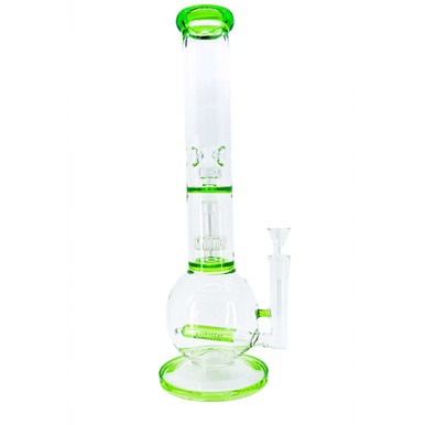Inline Perc Bubble Water Pipe - 15.5"