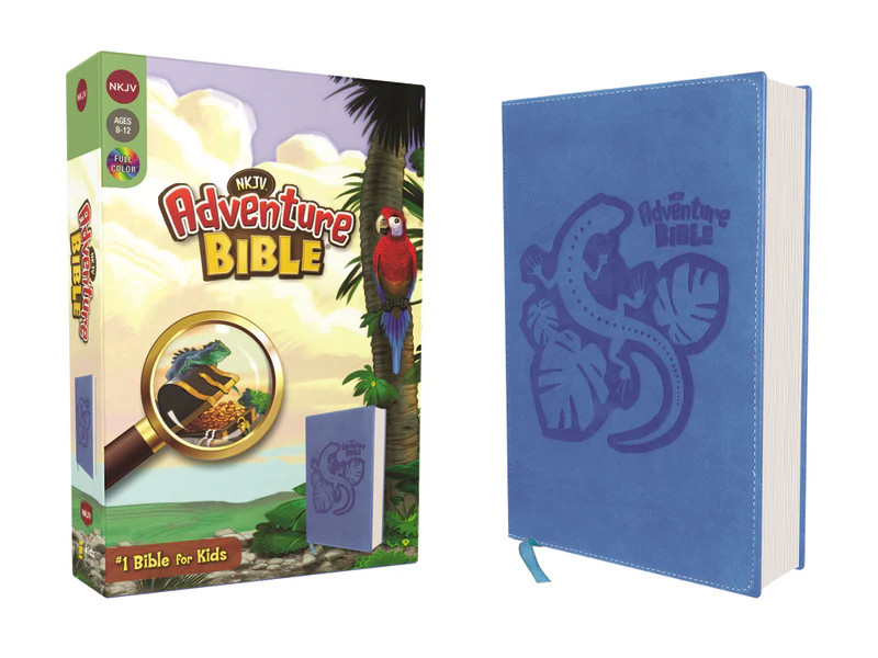 Adventure Bible, NKJ Full Color Interior, Leathersoft Ocean Blue