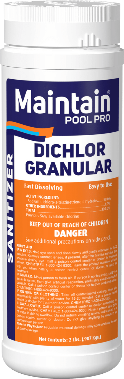 Sodium Dichlor Granular Chlorine, 2 lbs. | Pool and Spa Shock