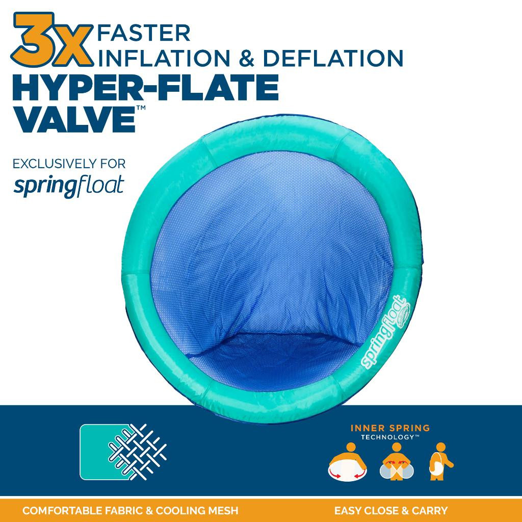 SwimWays Spring Float Papasan Inflatable Pool Lounger with Hyper-Flate ...