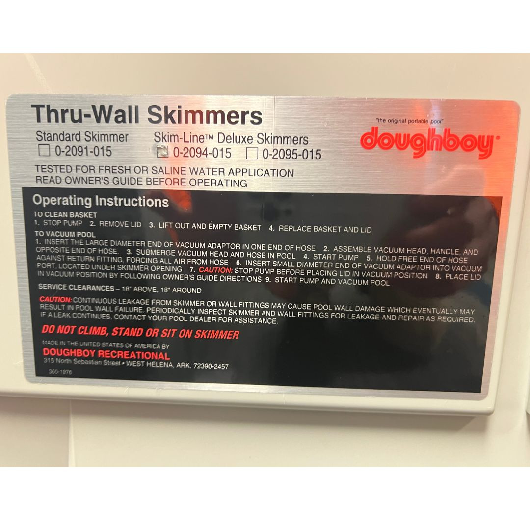 Skim-Line Doughboy & Embassy Pools Deluxe Pool Skimmer