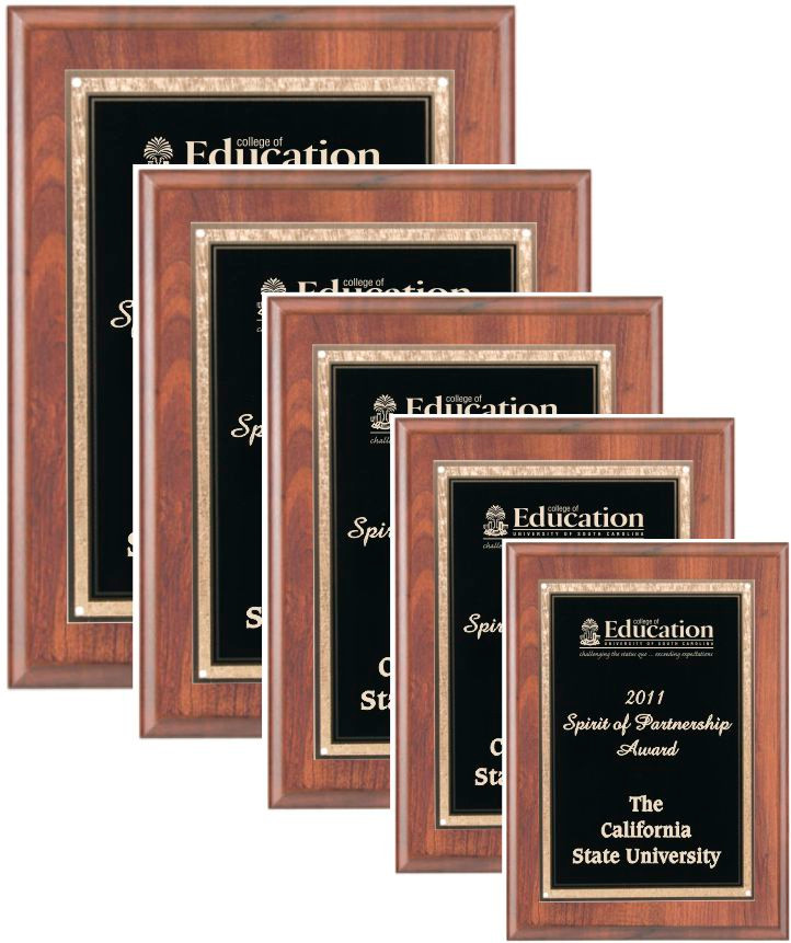 Cherry finish Award Plaque, 5 sizes available