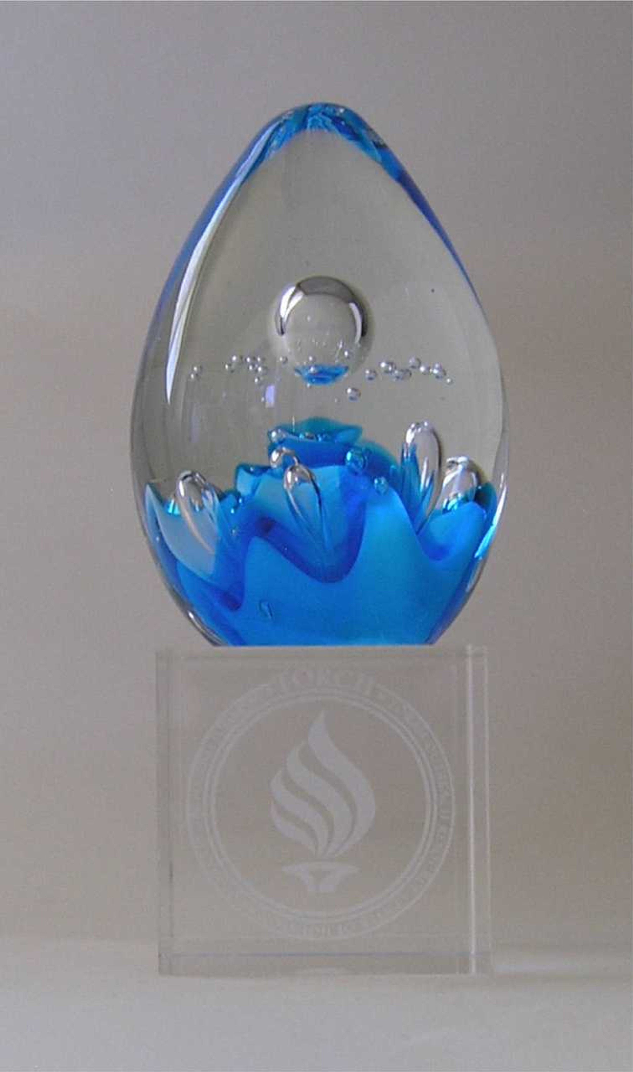Cobalt Hand Blown Art Glass Award