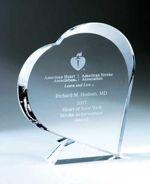 The Giving Heart Crystal Award. Free engraving