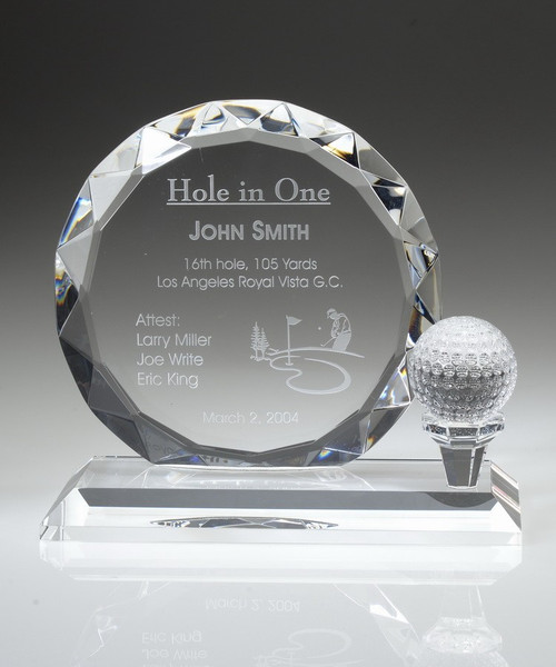 Golf Tee Crystal Golf Award (3 sizes available)