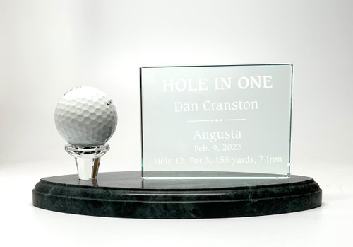 Golf Hole in One Marble with Glass award