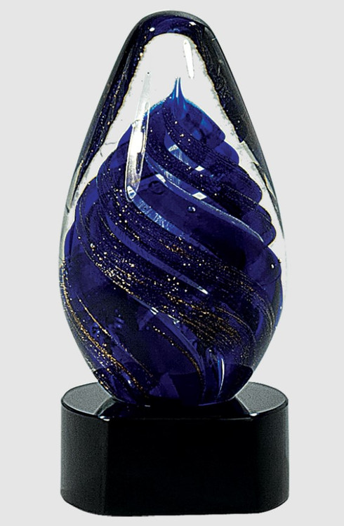 Blue Tear Drop Art Glass Award