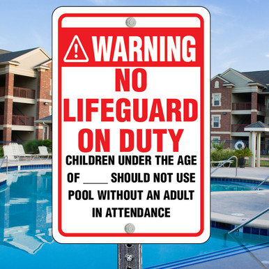 Warning No Lifeguard Sign