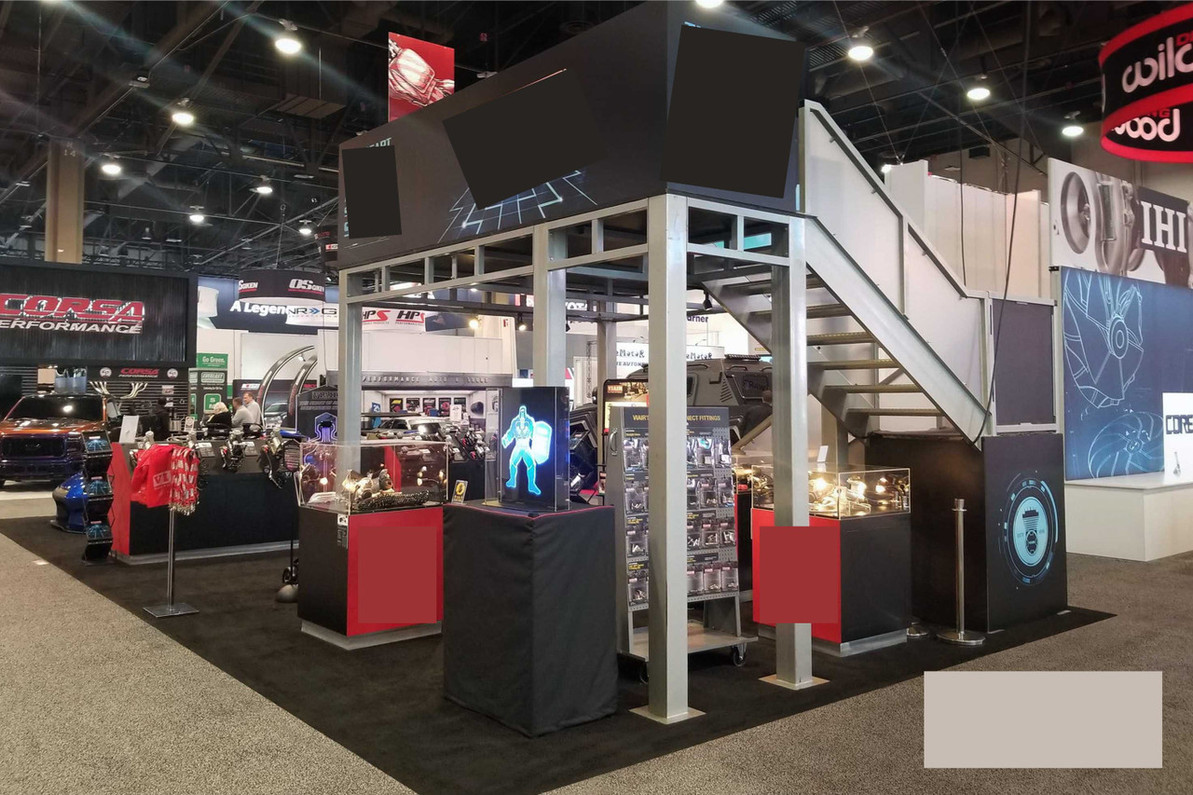 Recently Sold Used Booth! - Used Double Deck Exhibit Booth (14' x 14') - Two-Story Trade Show ...