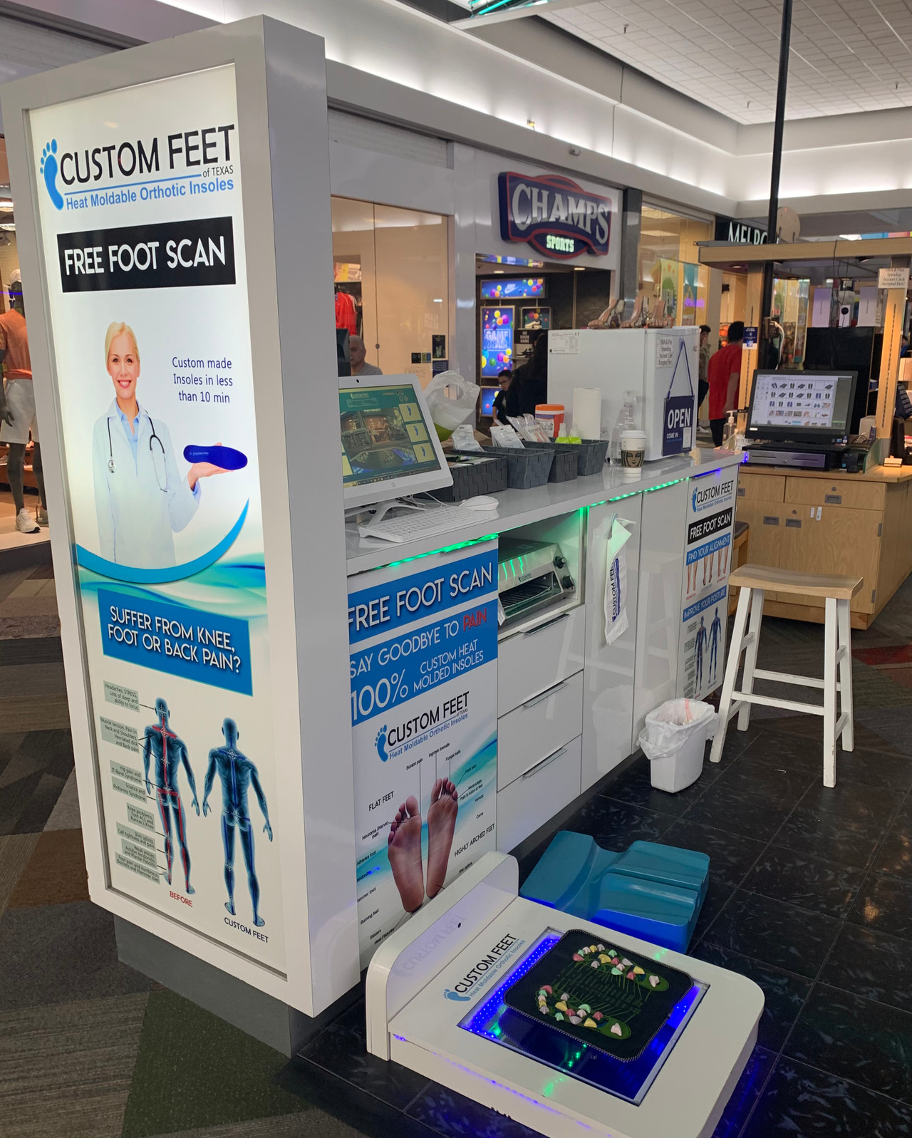 Buy a used - White laminate walk around Kiosk with backlit sign ...